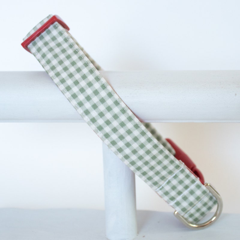 Gingham Dog Collar Green - Etsy