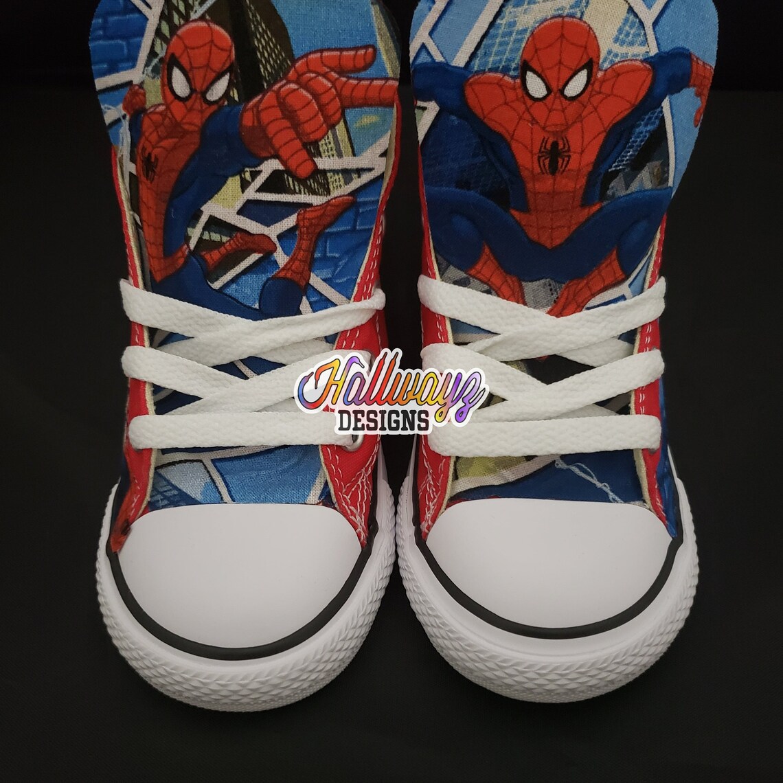 Custom Spiderman Converse Shoes Red Unisex Children Adult Sneaker by ...