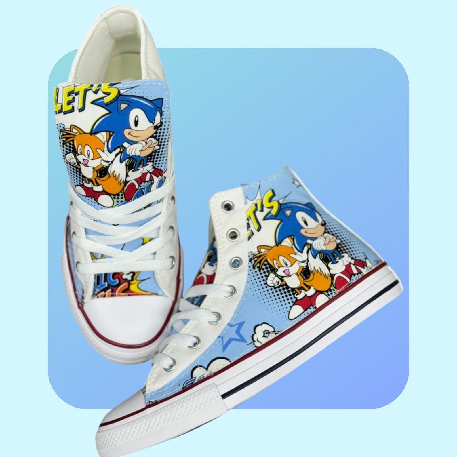 Sonic Tails Converse Shoes Birthday Toddler Sneaker by Hallwayz Designs ...