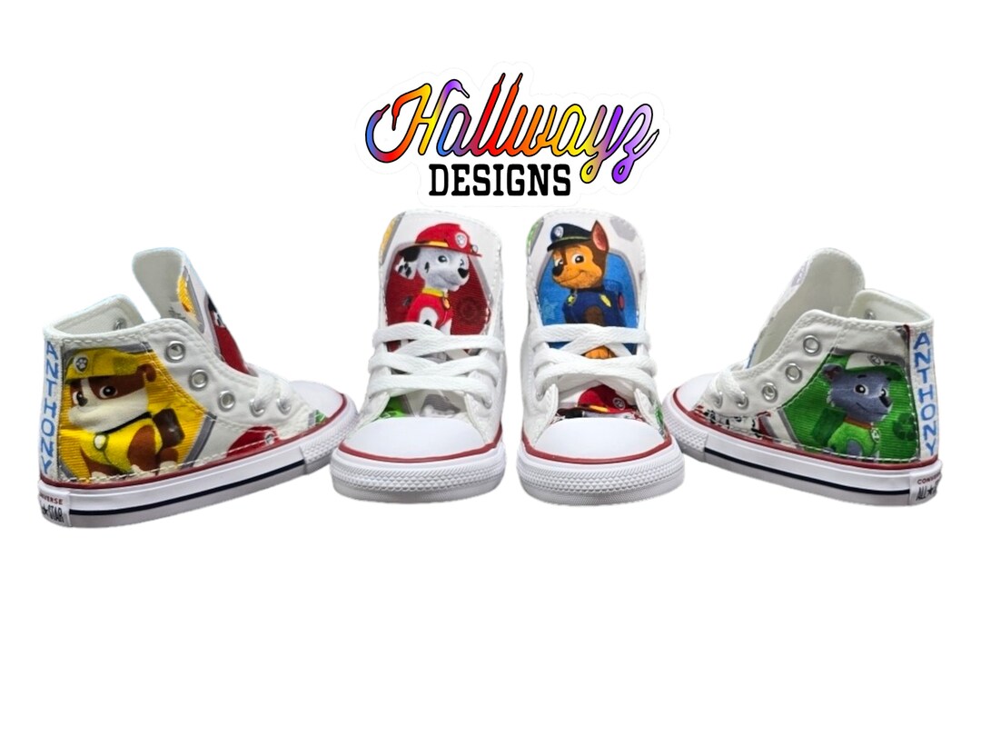 Custom Paw Patrol Converse Sneaker Toddler Birthday Shoe Hallwayz ...