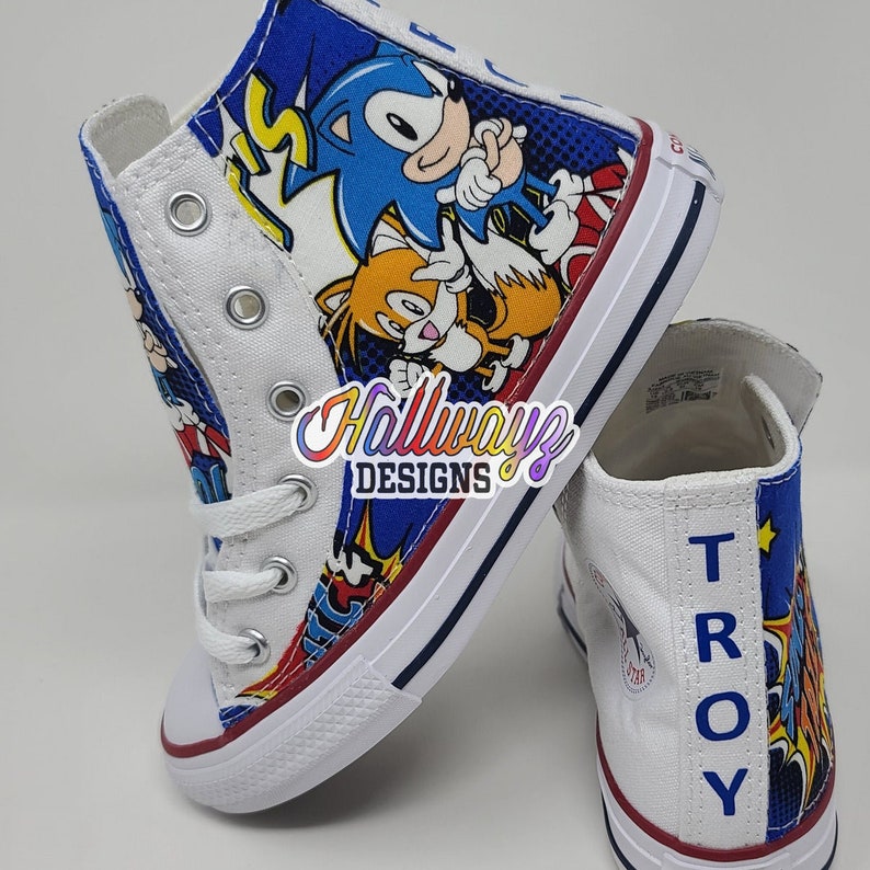 Custom Sonic & Tails Converse: Personalized Birthday Sneakers - Etsy