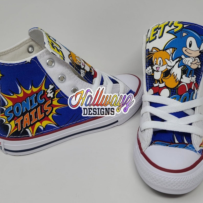 Custom Sonic & Tails Converse: Personalized Birthday Sneakers - Etsy