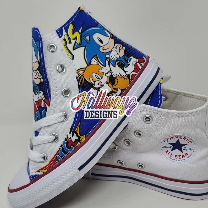Custom Sonic & Tails Converse: Personalized Birthday Sneakers - Etsy