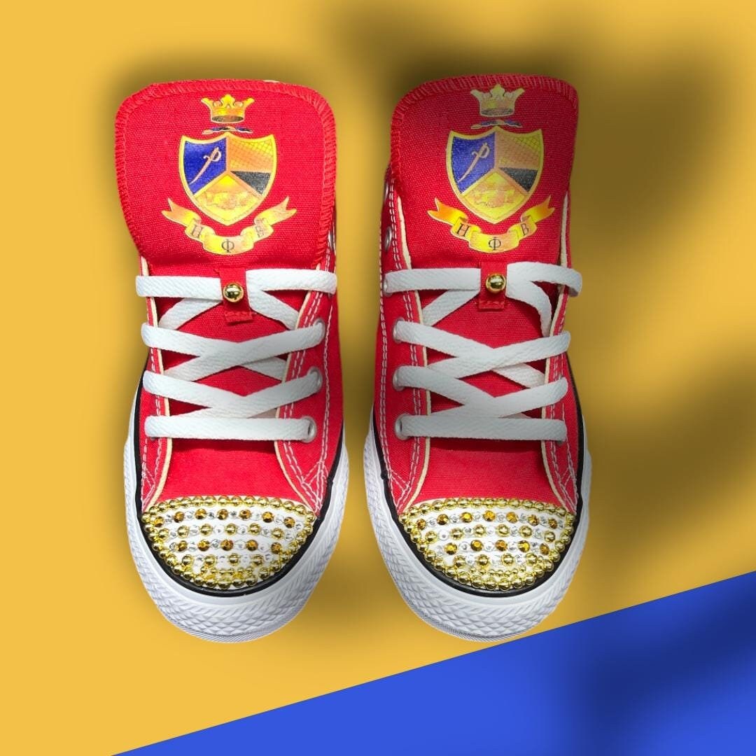 Red Custom Eta Phi Beta Sorority, Inc Personalized Converse Shoes With ...