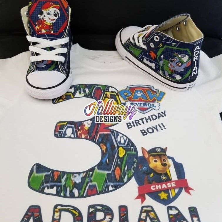 Personalized Blue Paw Patrol Converse Shoes Toddler Birthday Sneaker ...