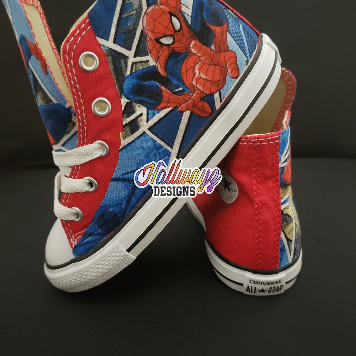 Custom Spiderman Converse Shoes Red Unisex Children Adult Sneaker by ...