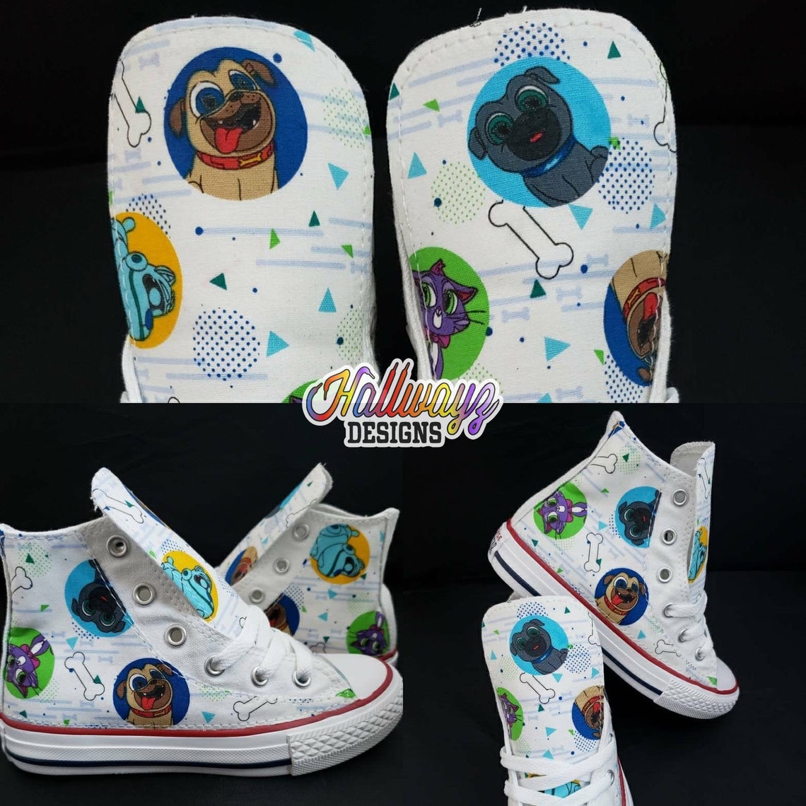 White Puppy Dog Pals Custom Converse Shoes, Puppy Dog Pal Birthday ...