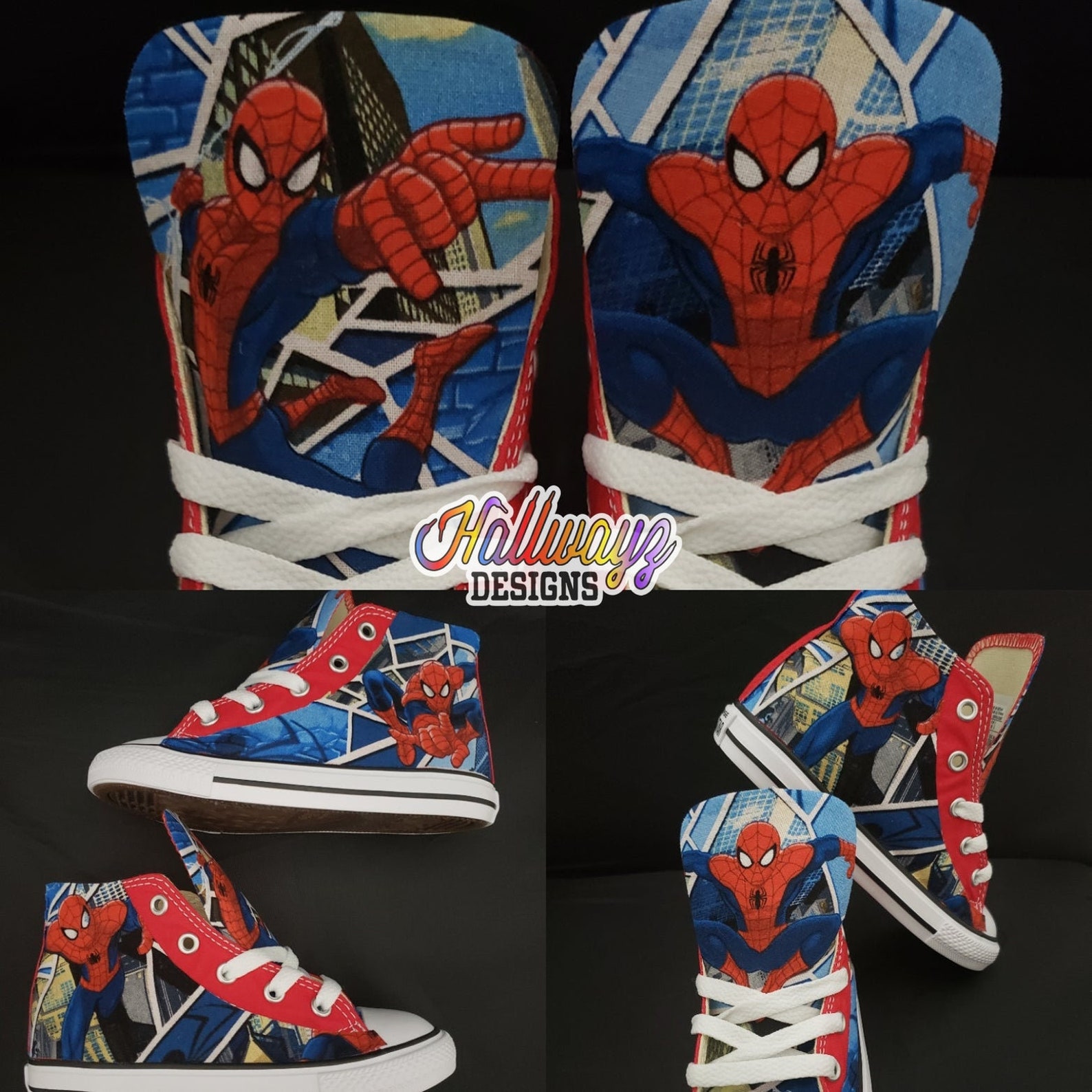 Custom Spiderman Converse Shoes Red Unisex Children Adult Sneaker by ...