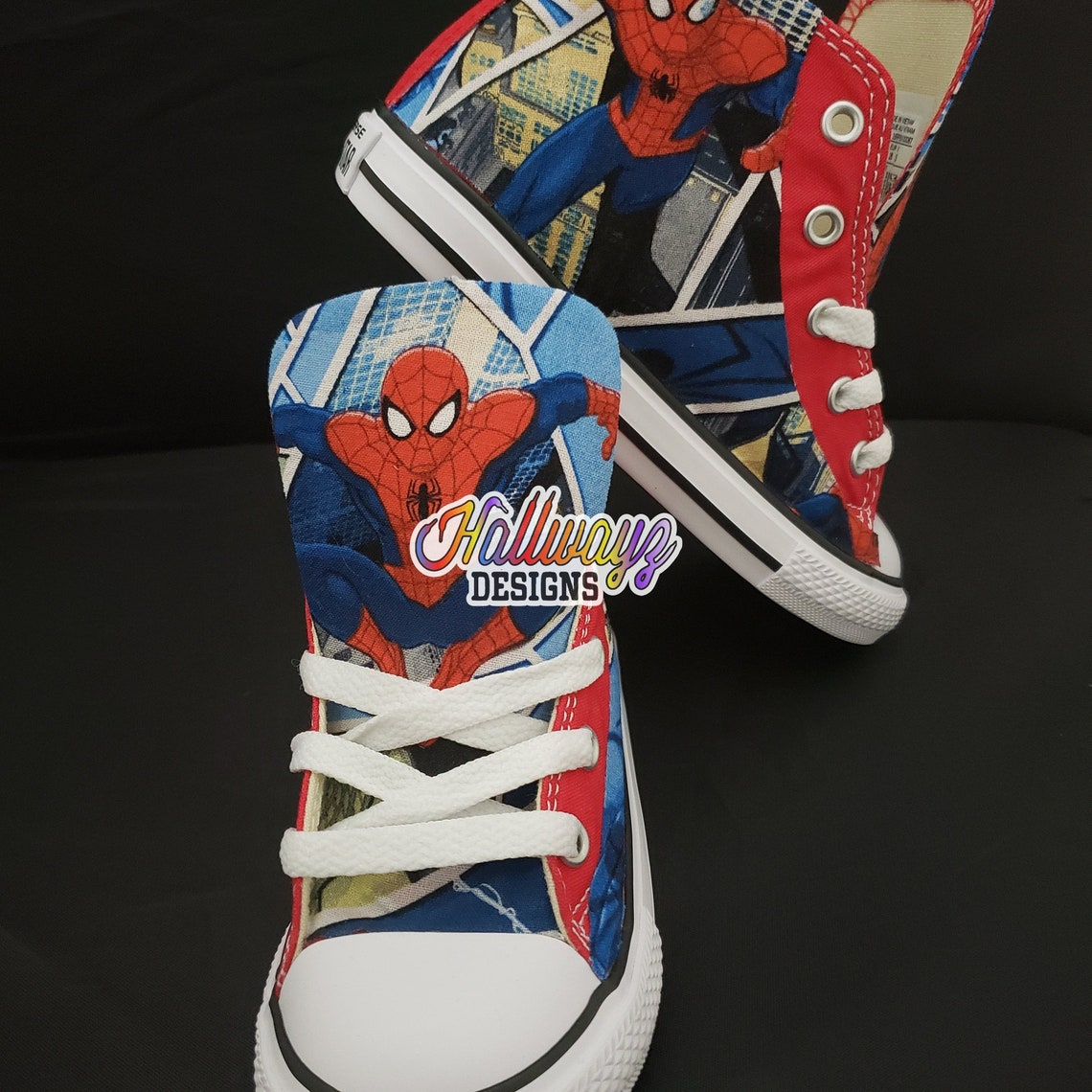 Custom Spiderman Converse Shoes Red Unisex Children Adult Sneaker by ...
