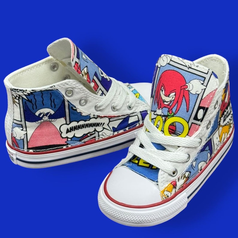 Sonic & Knuckles Converse Sneakers: Custom Birthday Gift - Etsy