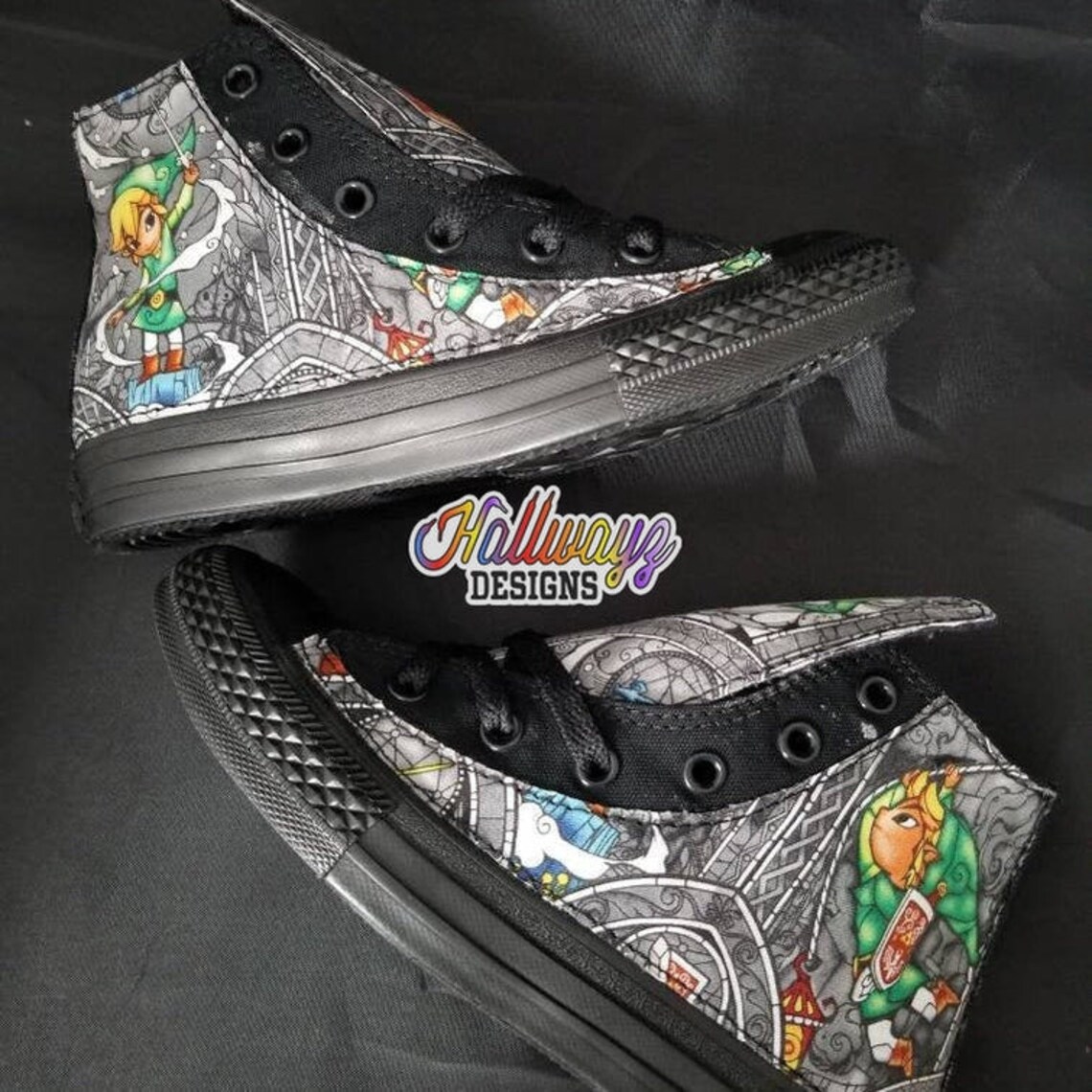 Custom Legend of Zelda Converse Shoes Birthday Sneaker Anime Cosplay ...