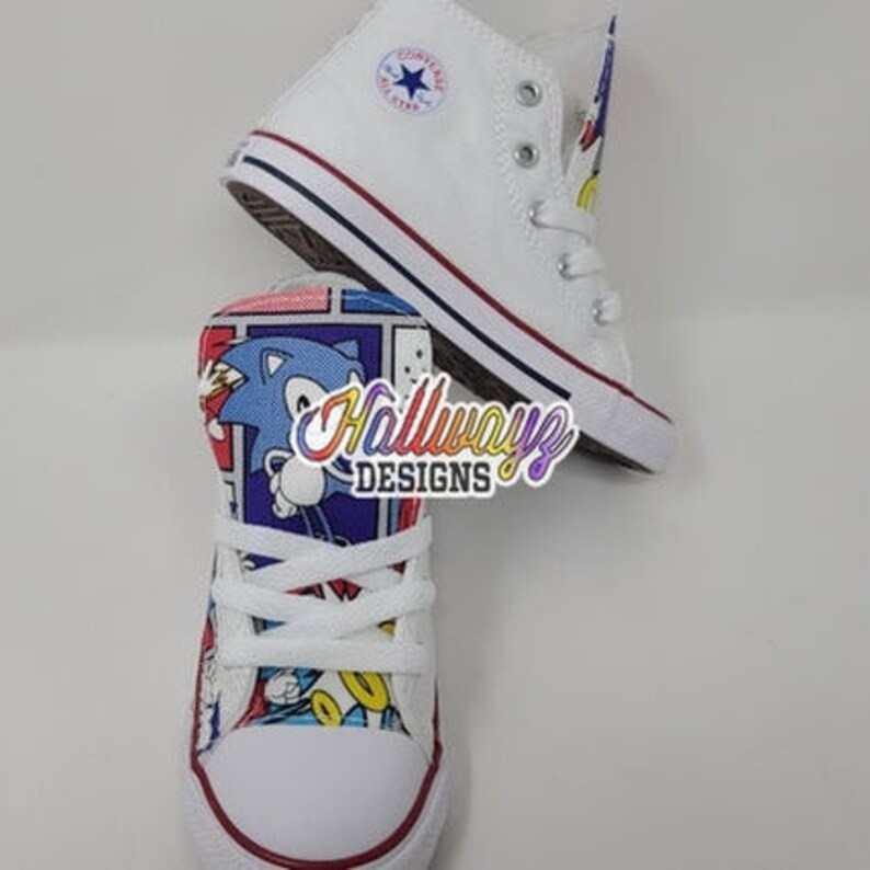 Sonic & Knuckles Converse Sneakers: Custom Birthday Gift - Etsy