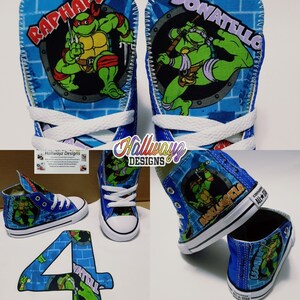 Custom TMNT Converse Sneakers: Personalized Birthday Gift - Etsy