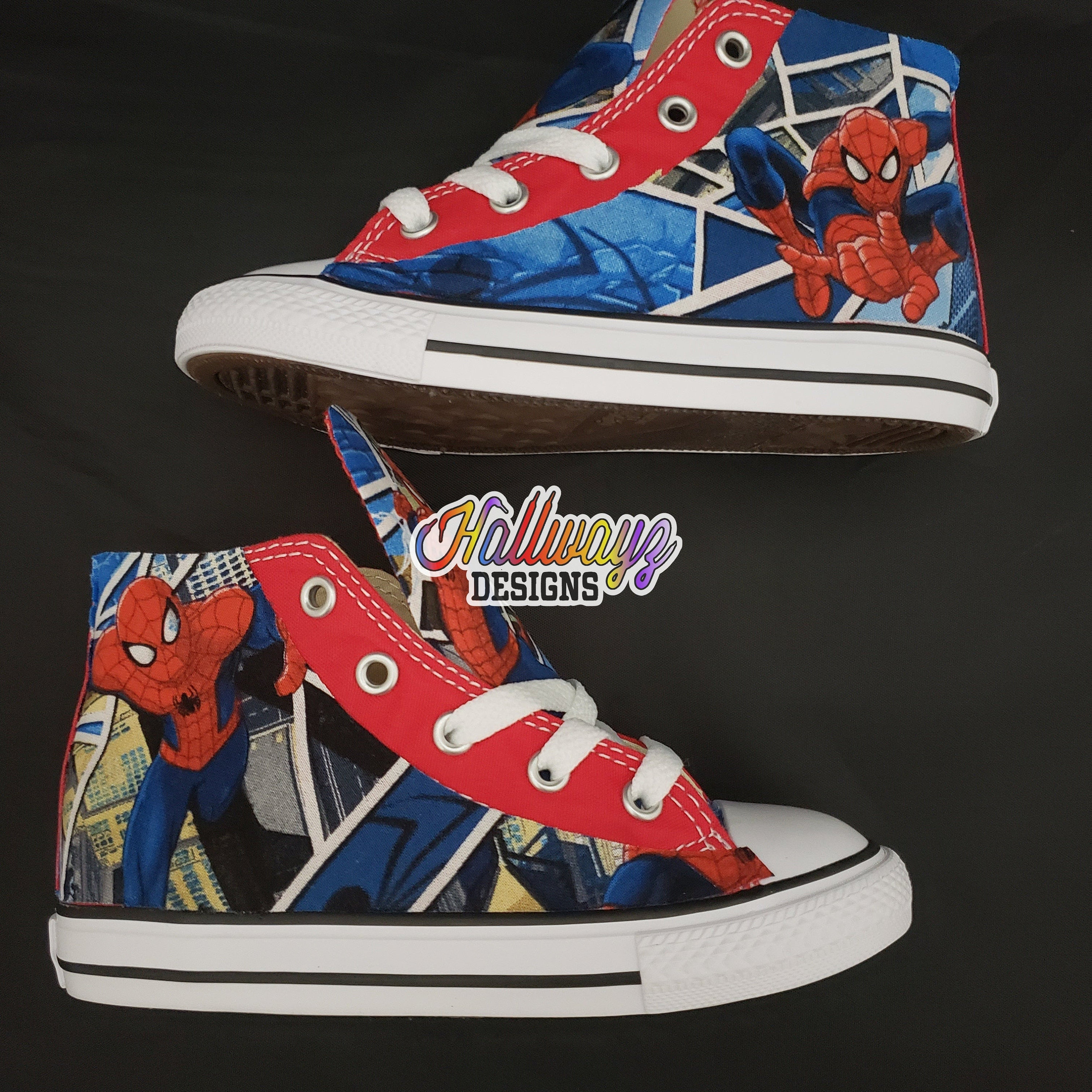 Custom Spiderman Converse Shoes Red Unisex Children Adult Sneaker by ...