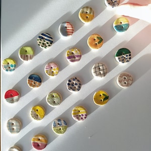 Set of 6 Ceramic Buttons, Clay, Handmade Buttons - Etsy