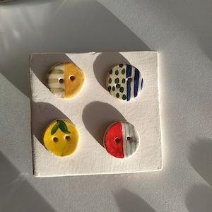 Set of 6 Ceramic Buttons, Clay, Handmade Buttons - Etsy