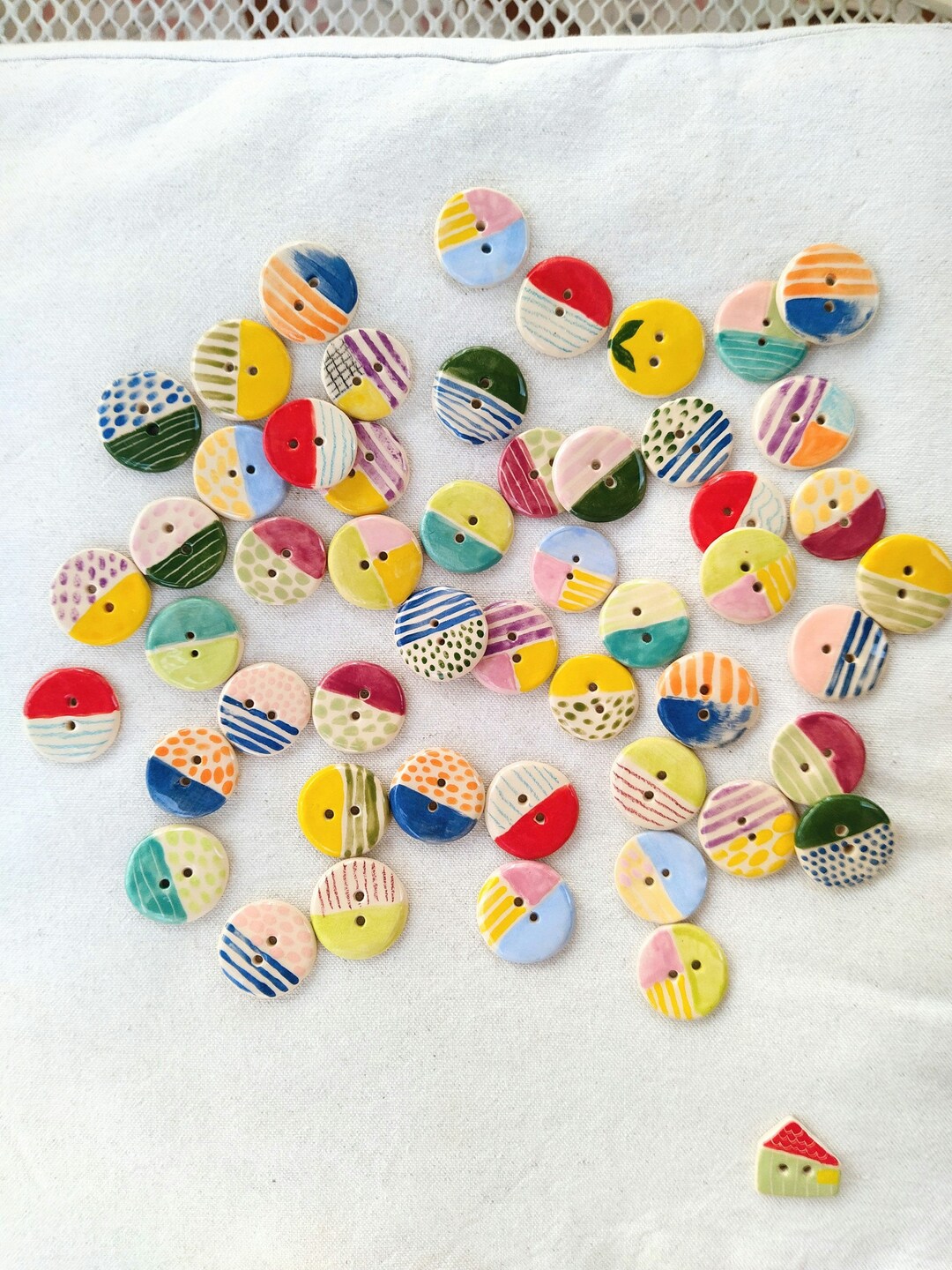 Set of 6 Ceramic Buttons, Clay, Handmade Buttons - Etsy