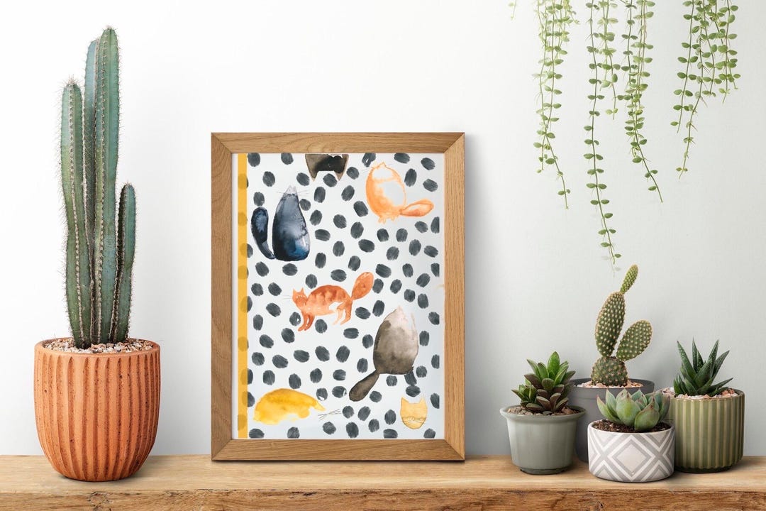Cats Print, A4 Print, Α5 Print, Watercolor Print, Special Edition Print ...