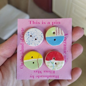 Set of 6 Ceramic Buttons, Clay, Handmade Buttons - Etsy