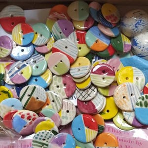 Set of 6 Ceramic Buttons, Clay, Handmade Buttons - Etsy