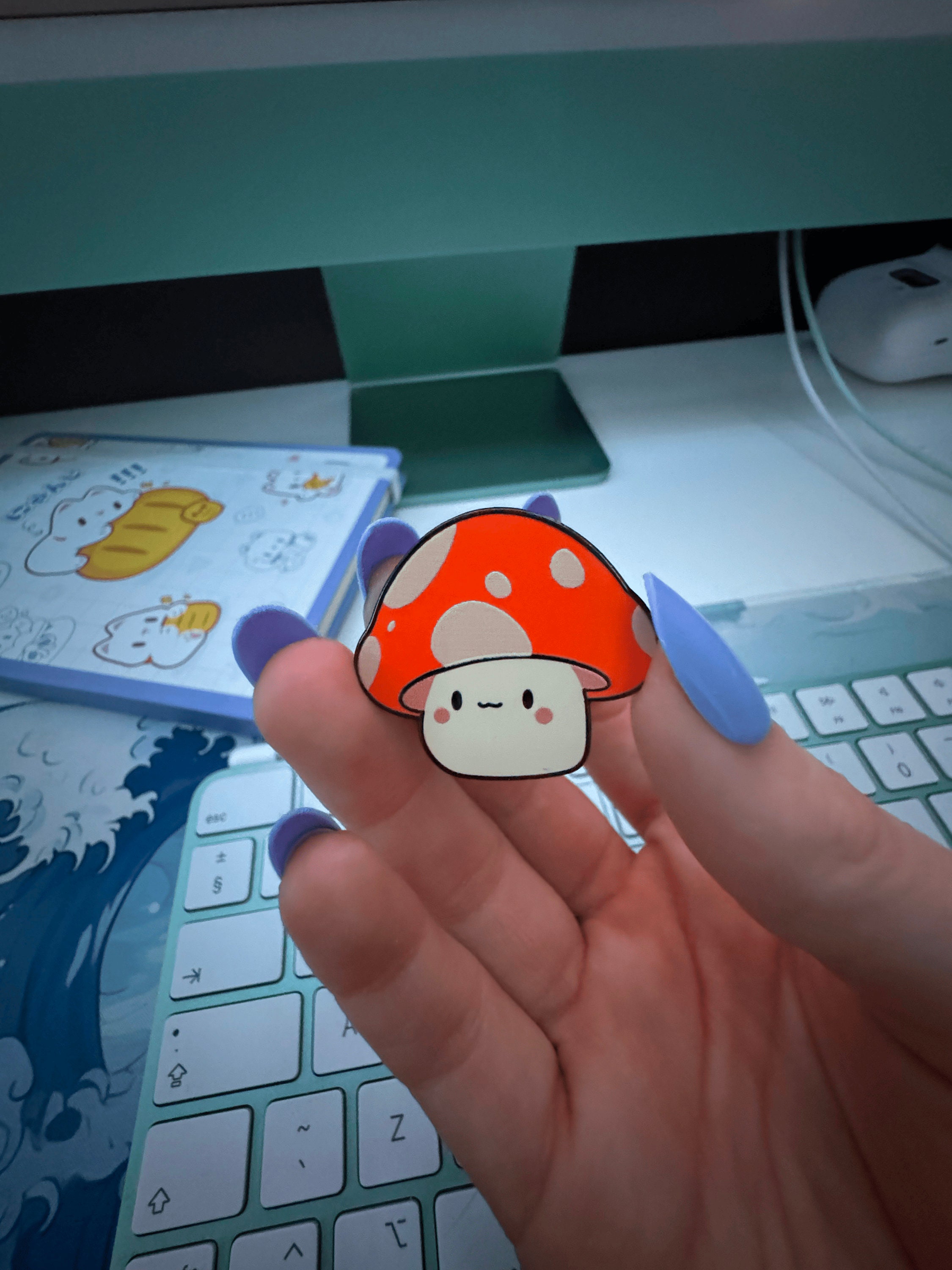 Cute Mushroom Hard Enamel Pin - Etsy
