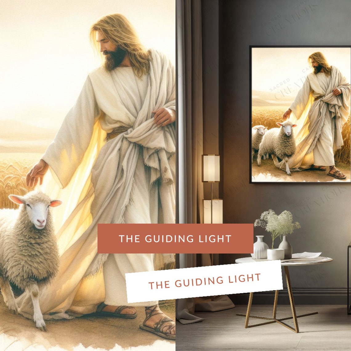The Guiding Light, Christian Art Bundle Set of 3, Jesus Art Digital ...