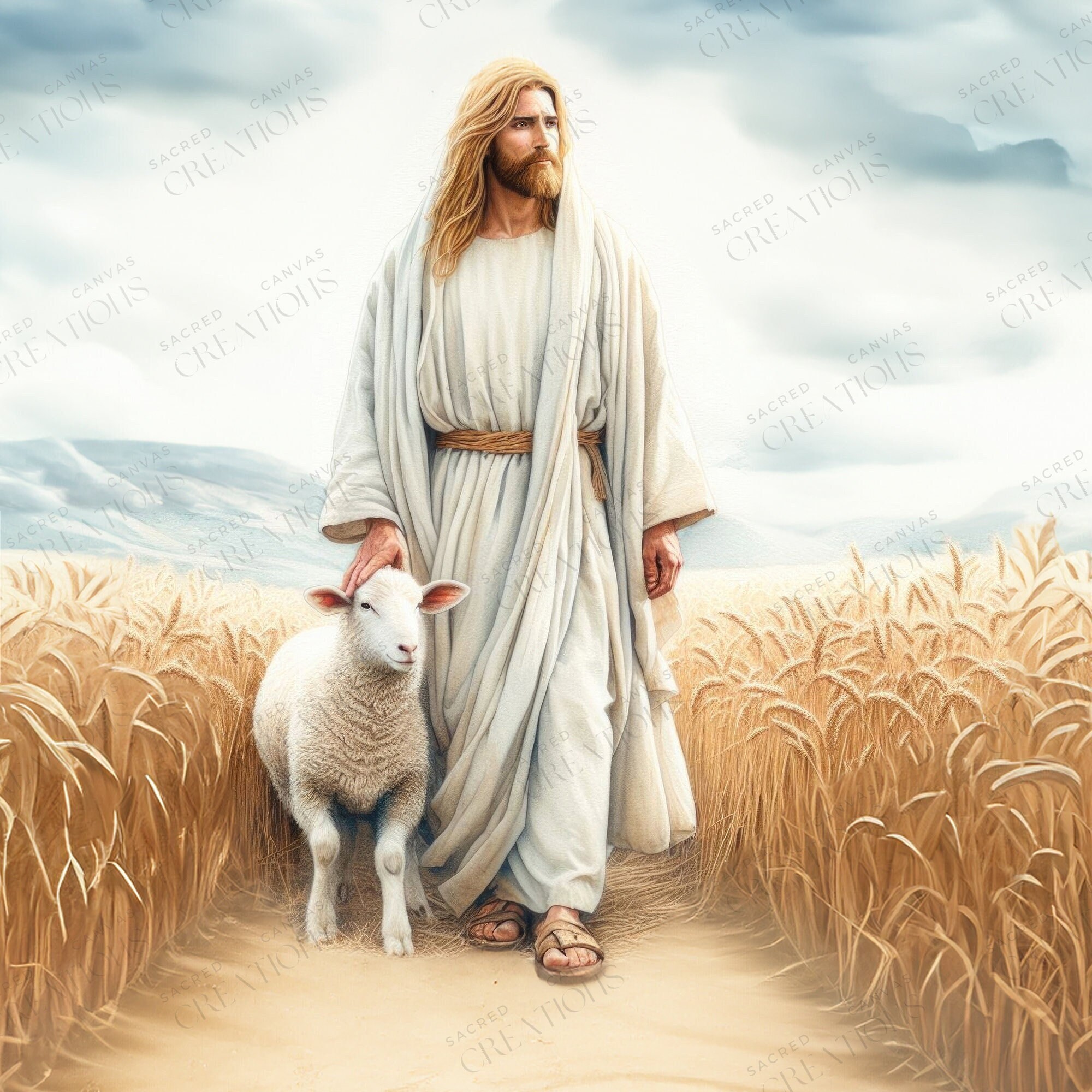 Faithful Shepherd, Christian Art Bundle Set of 3, Jesus Art Digital ...