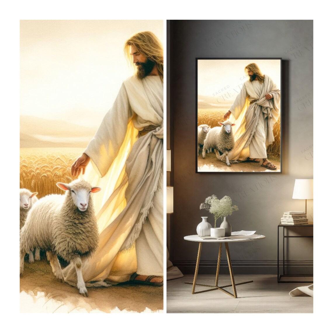 The Guiding Light, Christian Art Bundle Set of 3, Jesus Art Digital ...