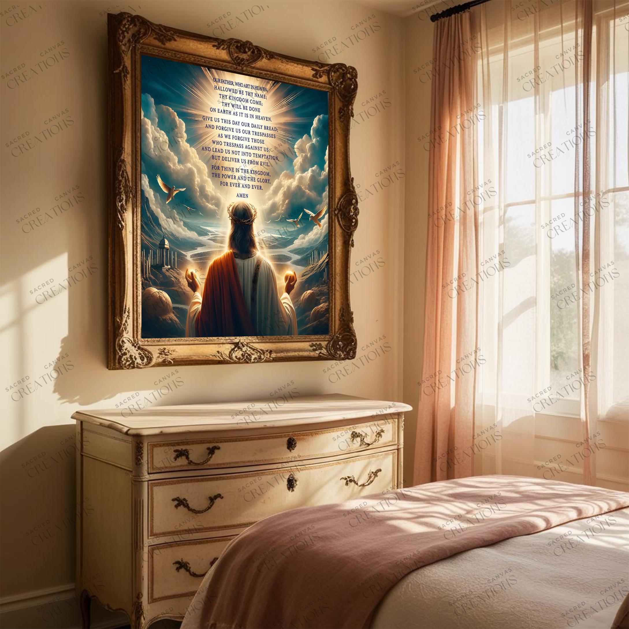 Our Father Who Art in Heaven, the Lord's Prayer Wall Art, Our Father ...