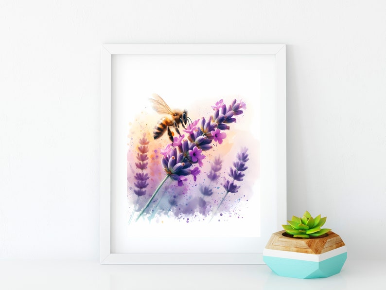 Honeybee Print, Spring Decor, Watercolor Bee, Home Decor, Farmhouse ...