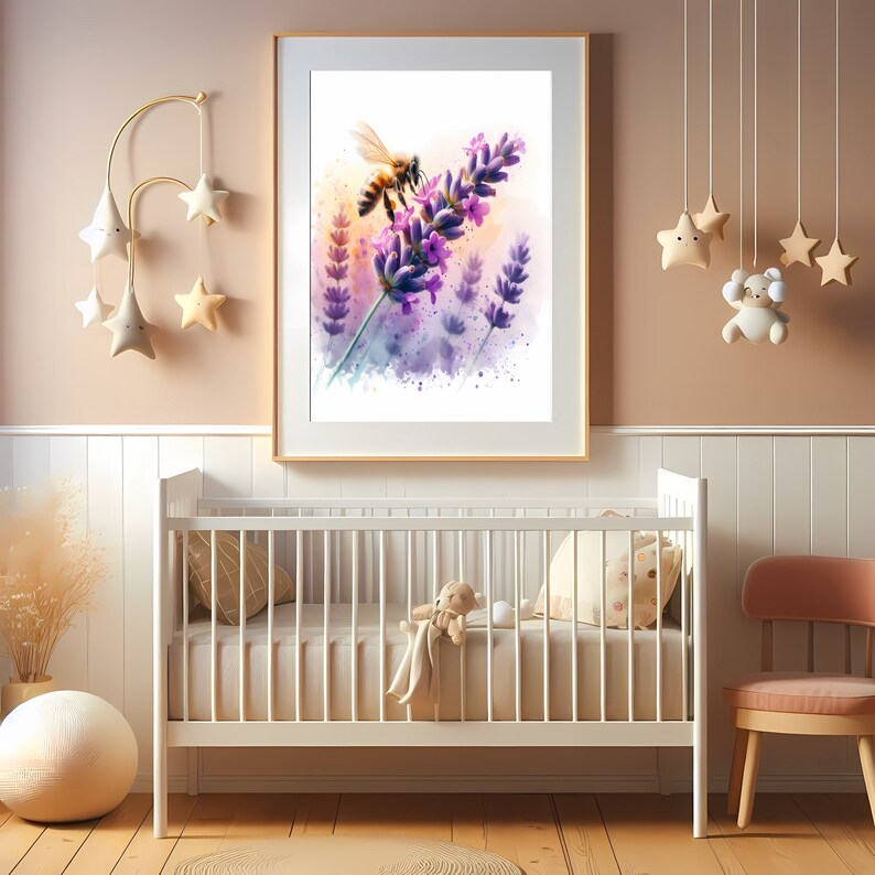 Honeybee Print, Spring Decor, Watercolor Bee, Home Decor, Farmhouse ...