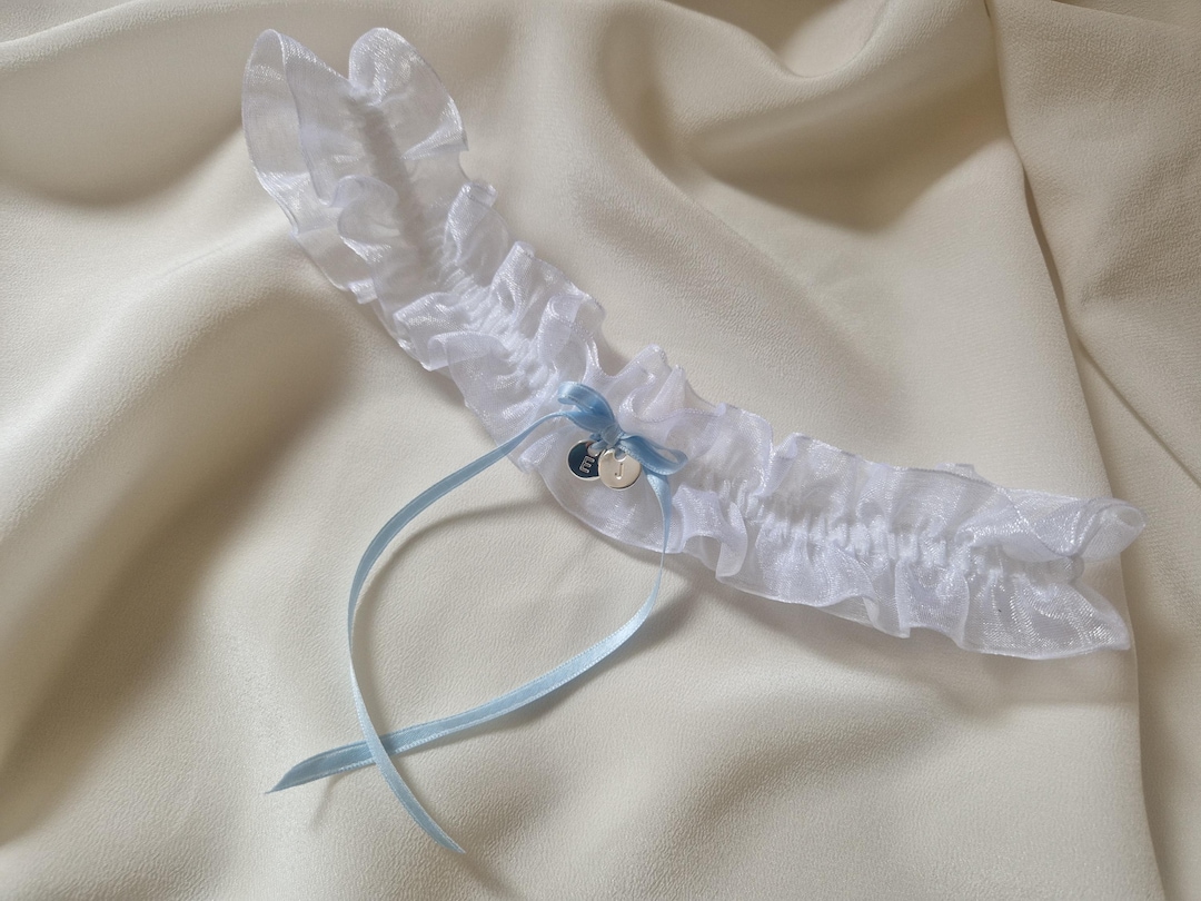 Personalised Charms Wedding Garter With Blue Ribbon - Etsy