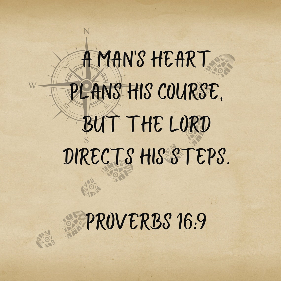 God Directs Your Path, Wall Art, Decor, Poster, 12 X 12, Proverbs 16:9 ...