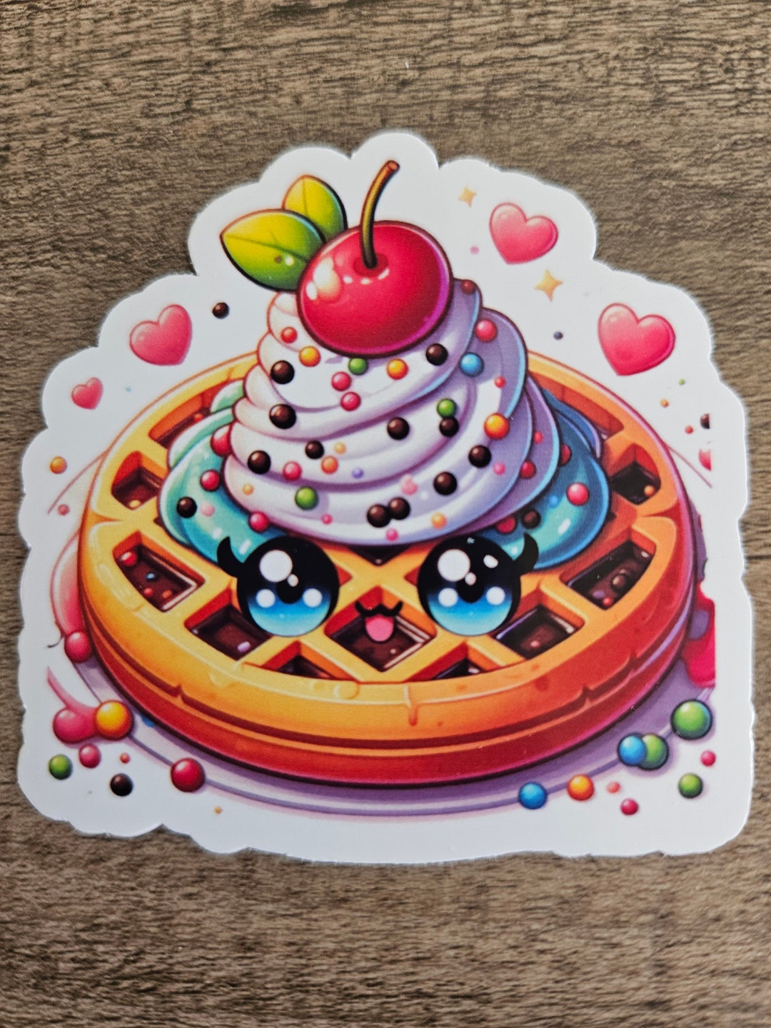 Animated Vinyl Waffle Sticker - Etsy