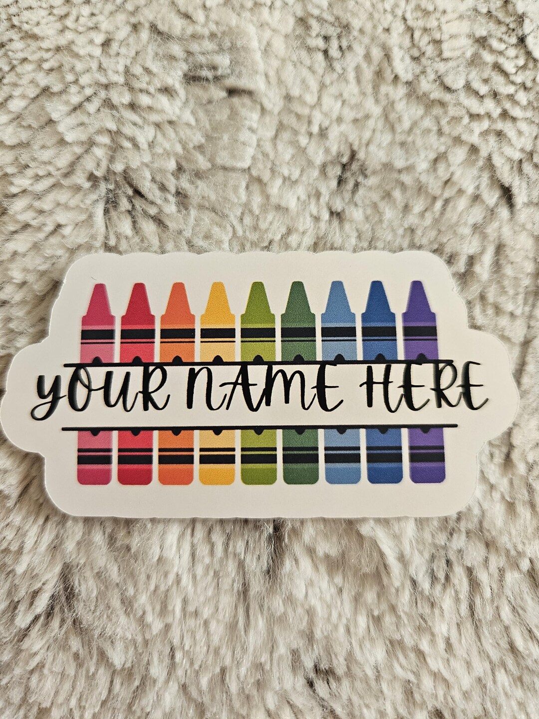 Personalized Crayon Vinyl Stickers (set of 8) - Etsy