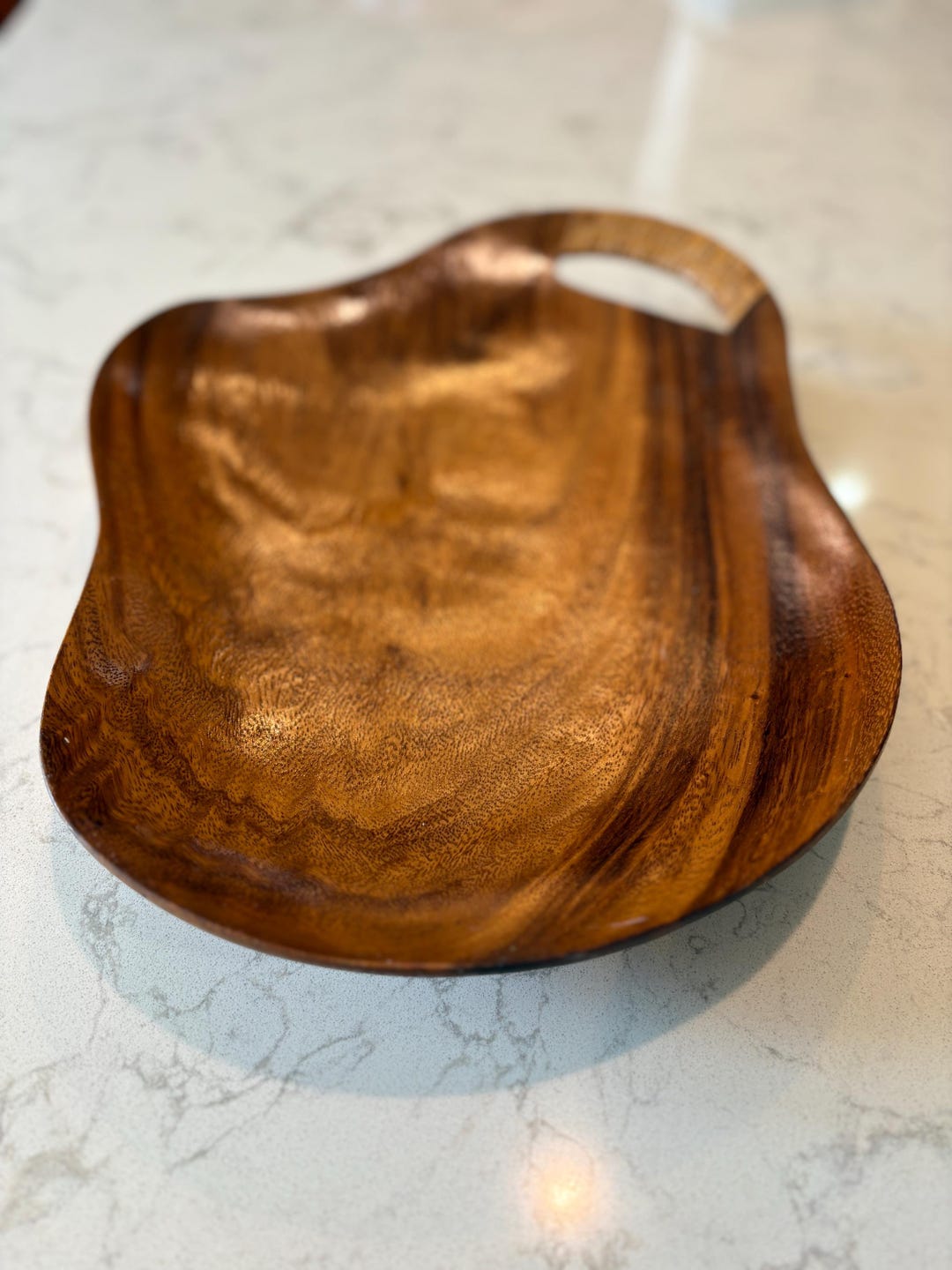 Vintage Monkey Pod Wood Tray | Organic Serving Platter With Woven ...