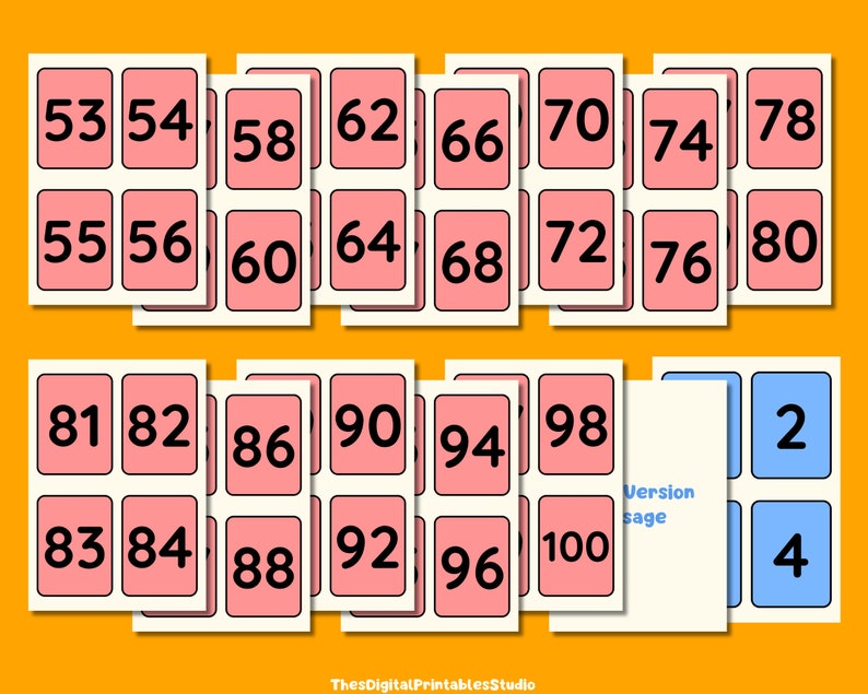 Number Flashcards Numbers 1-20-100 Learn Count Homeschool Printable ...