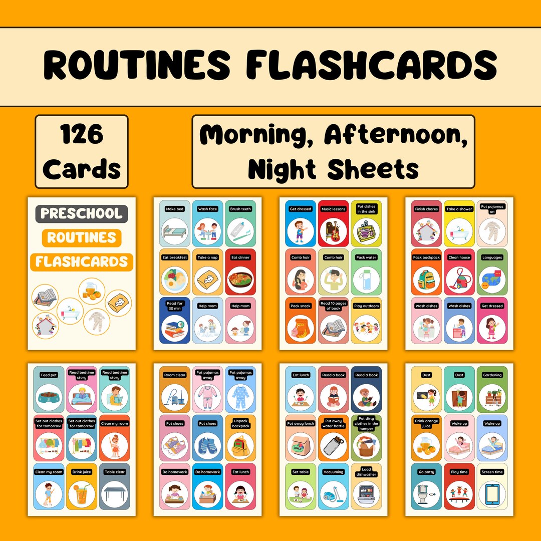 Daily Routine Cards Kindergarten Preschool Routine Chart Daily Rhythm ...
