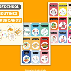 Daily Routine Cards Kindergarten Preschool Routine Chart Daily Rhythm ...
