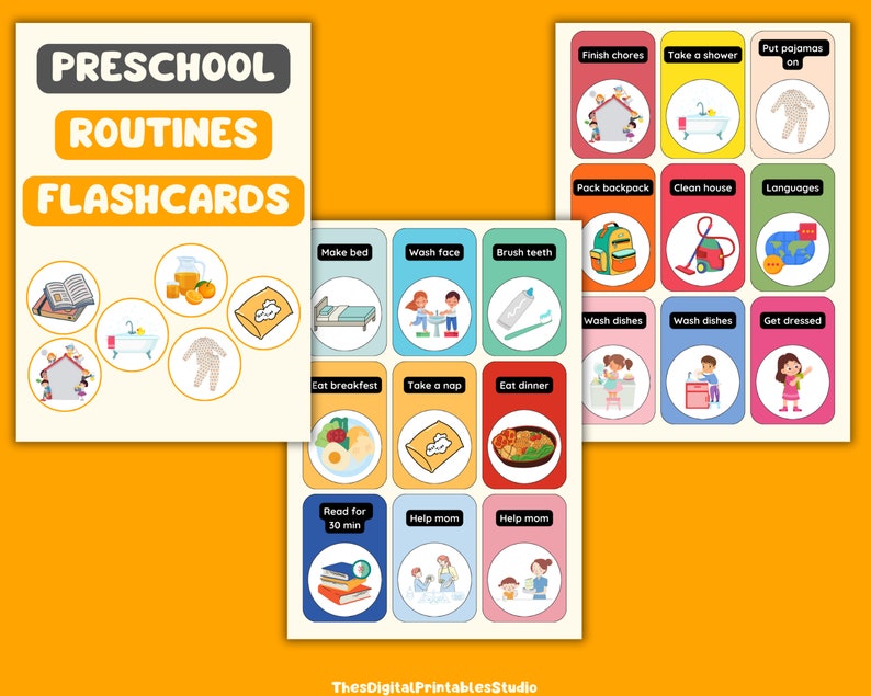 Daily Routine Cards Kindergarten Preschool Routine Chart Daily Rhythm ...