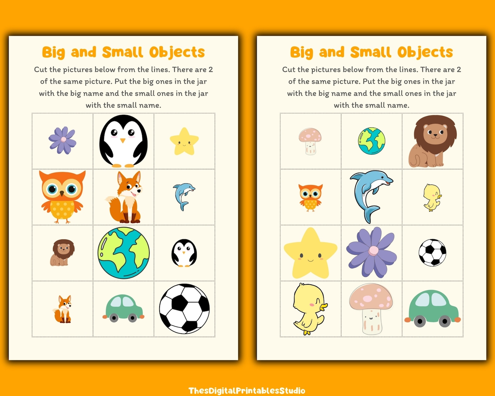 Printable Size Sort Activity Toddlers and Preschoolers | Sort Big ...