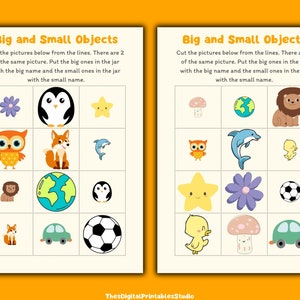 Printable Size Sort Activity Toddlers and Preschoolers | Sort Big ...