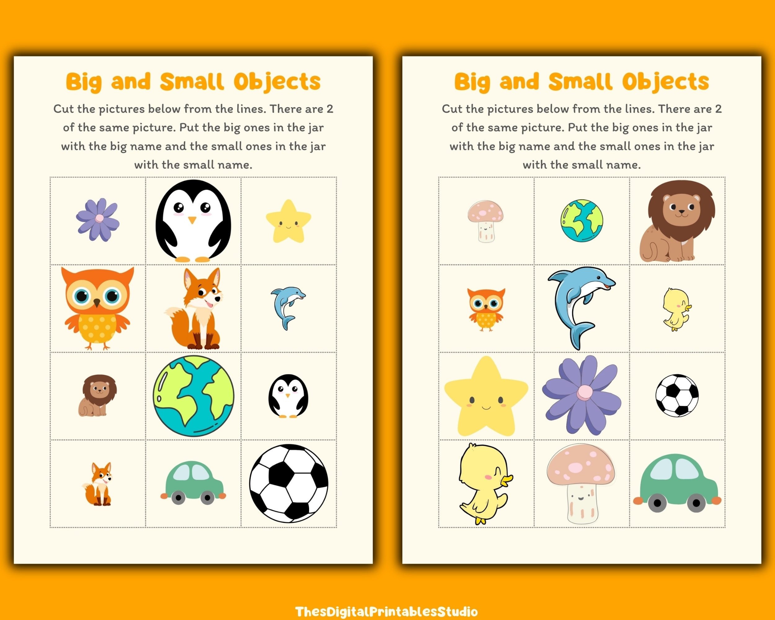 Printable Size Sort Activity Toddlers and Preschoolers | Sort Big ...