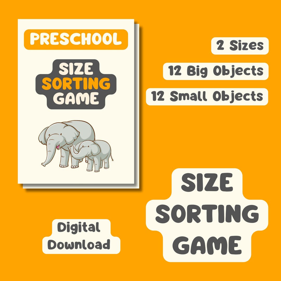 Printable Size Sort Activity Toddlers and Preschoolers Sort Big Small ...