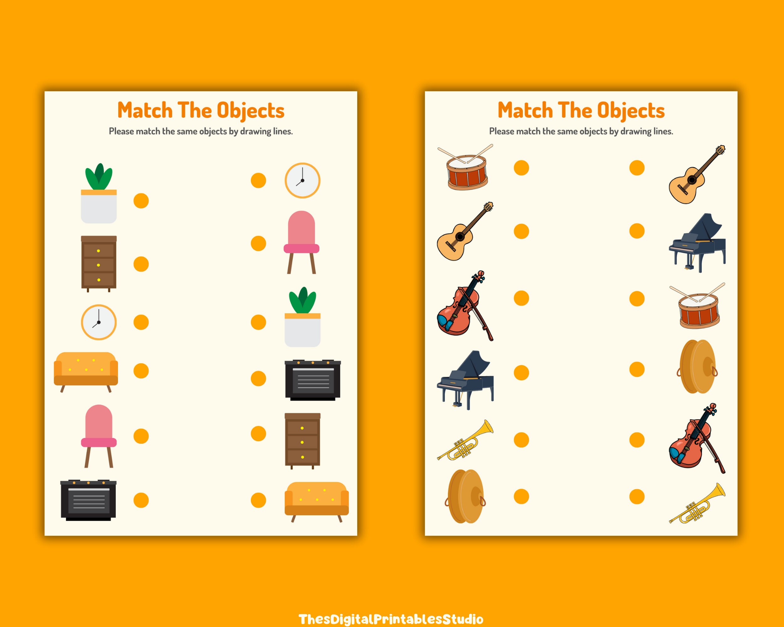 Printable Matching Worksheets, Match the Picture, Learn Matching ...