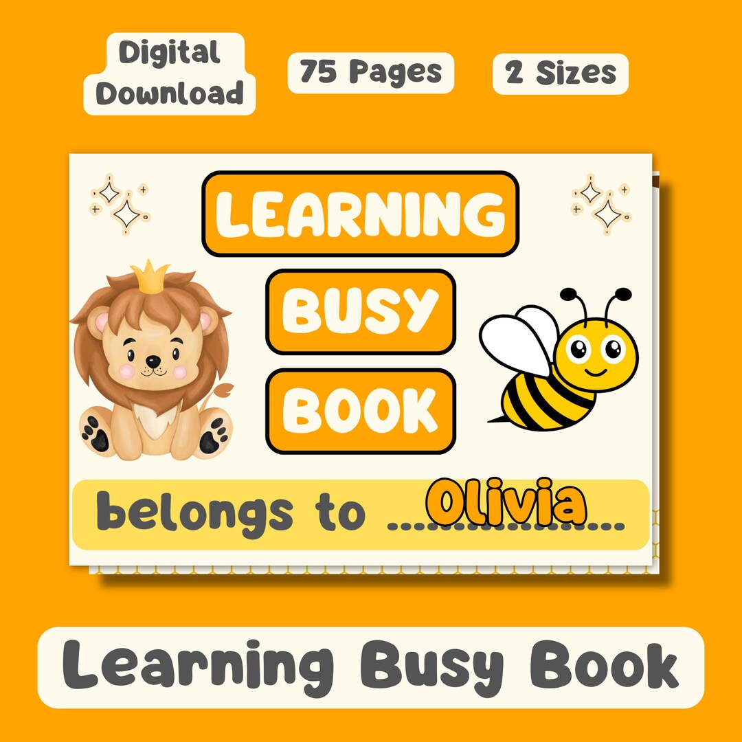 Learning Busy Book Printable Toddler Activities Preschool Pre-k Kids ...