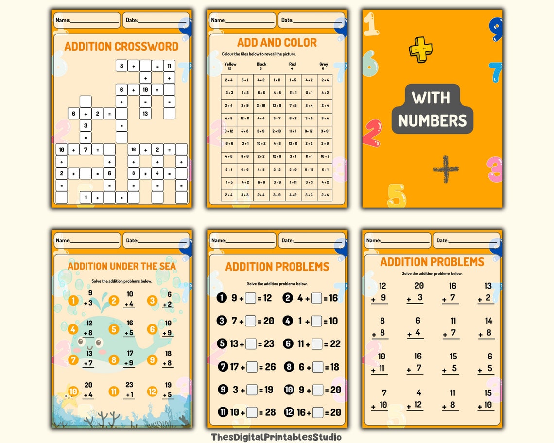 Math Worksheets Basic Math Exercises Printable Math Worksheets Addition ...