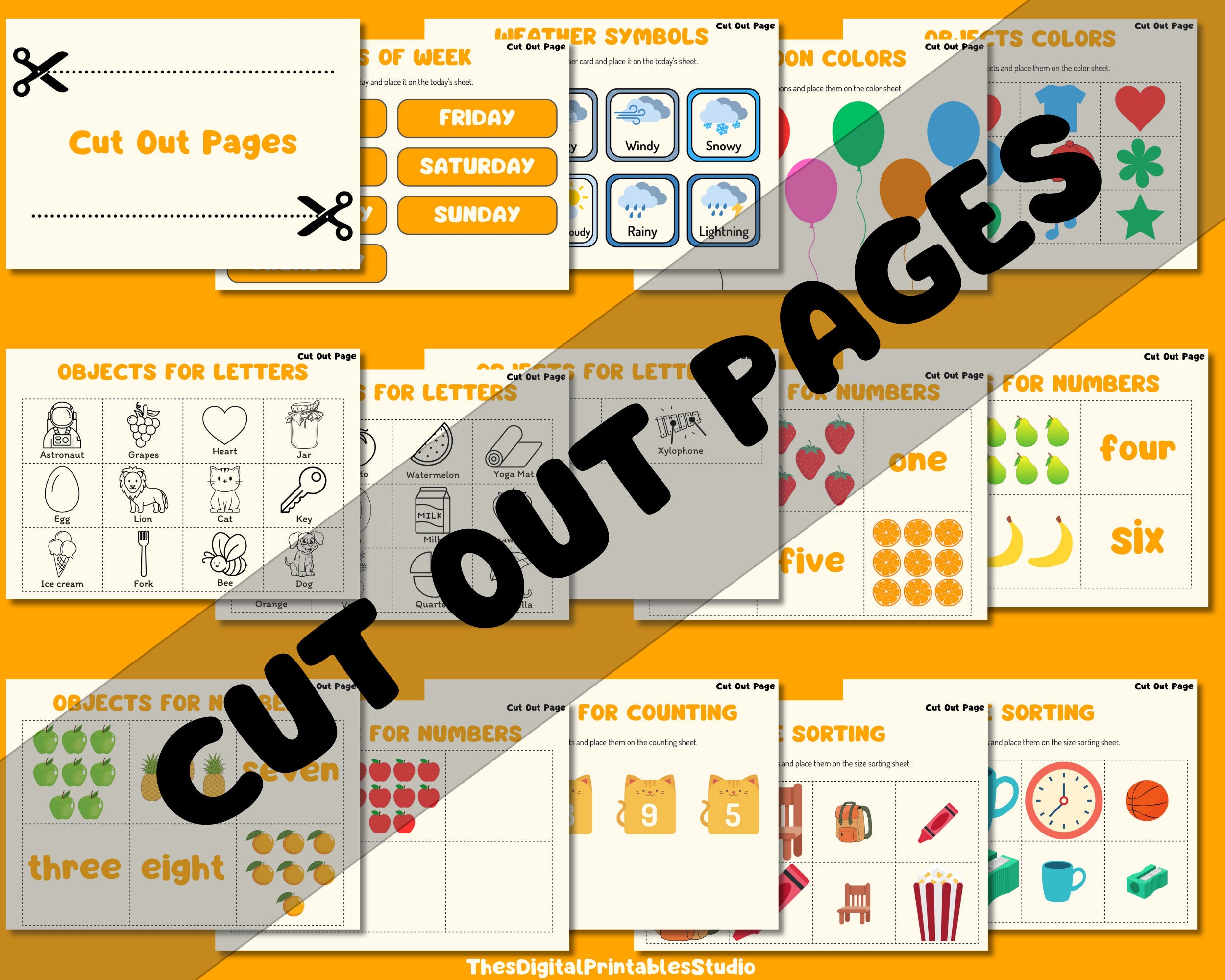 Learning Busy Book Printable Toddler Activities Preschool Pre-k Kids ...