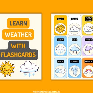 Weather Cards, Montessori Flashcards, Preschool Learning Materials ...