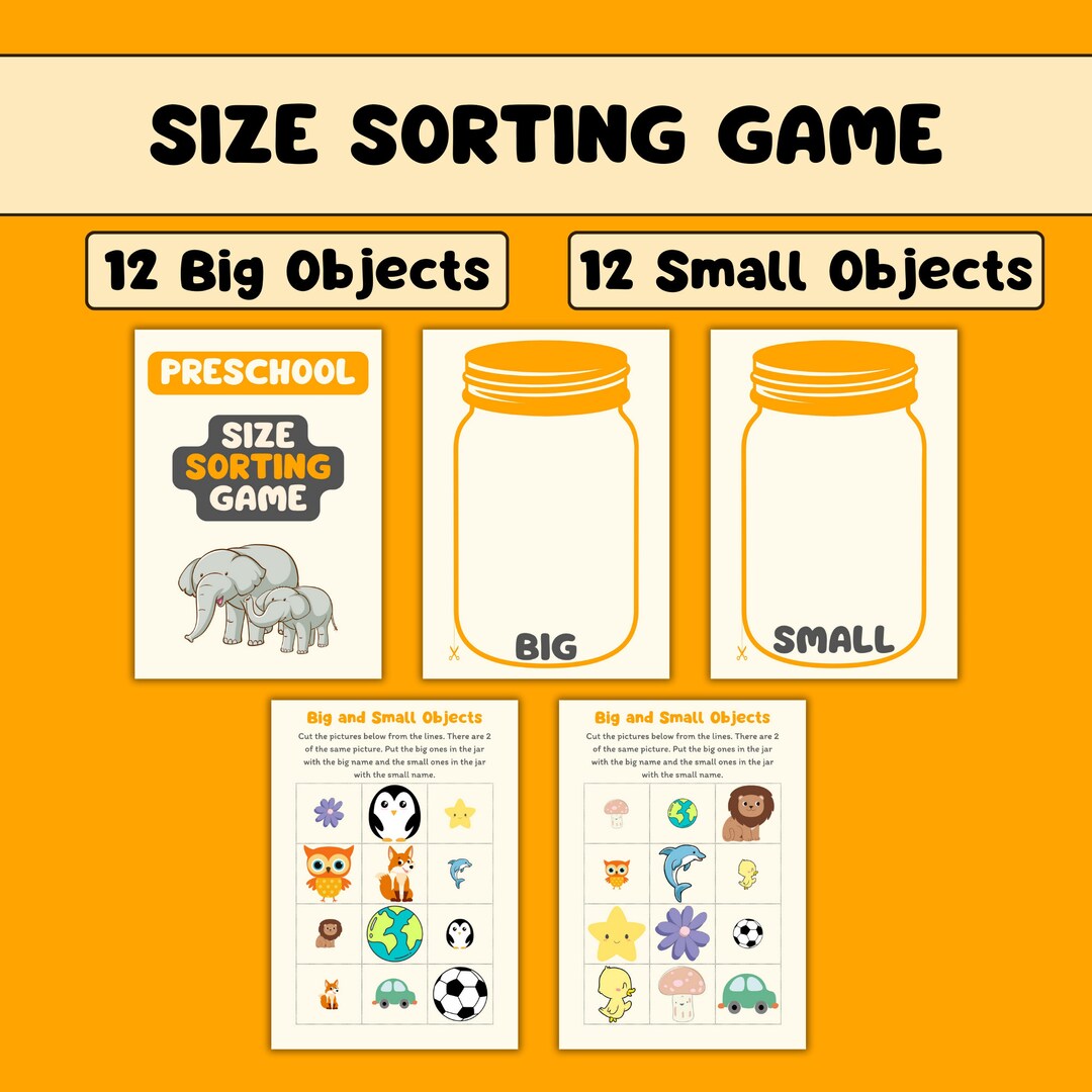 Printable Size Sort Activity Toddlers and Preschoolers | Sort Big ...